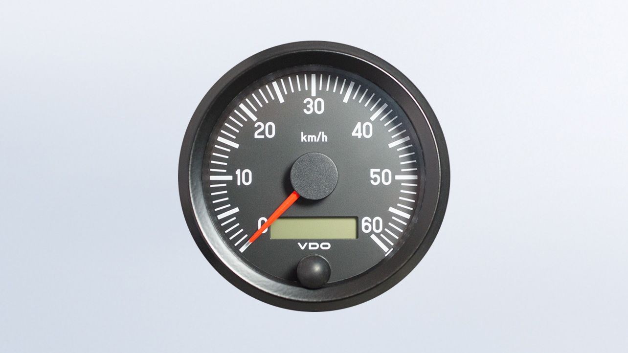 Online vom Fachhändler: VDO Tacho 12/24V 100Ø 60km/h | Fahrzeuginstrumente
